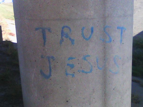 U.S. Route 40 - Trust Jesus Graffiti